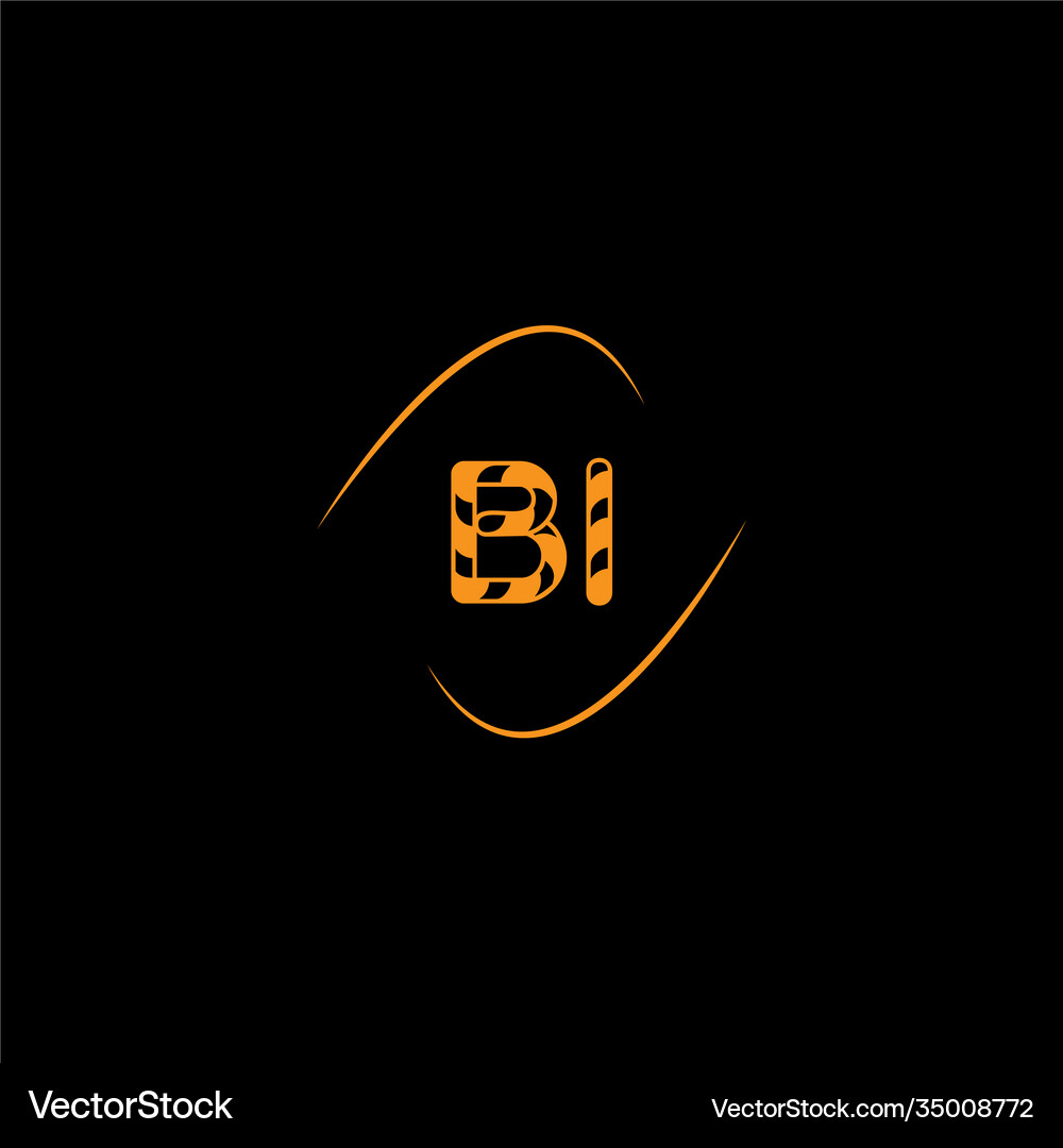 B i letter logo creative design on black color Vector Image