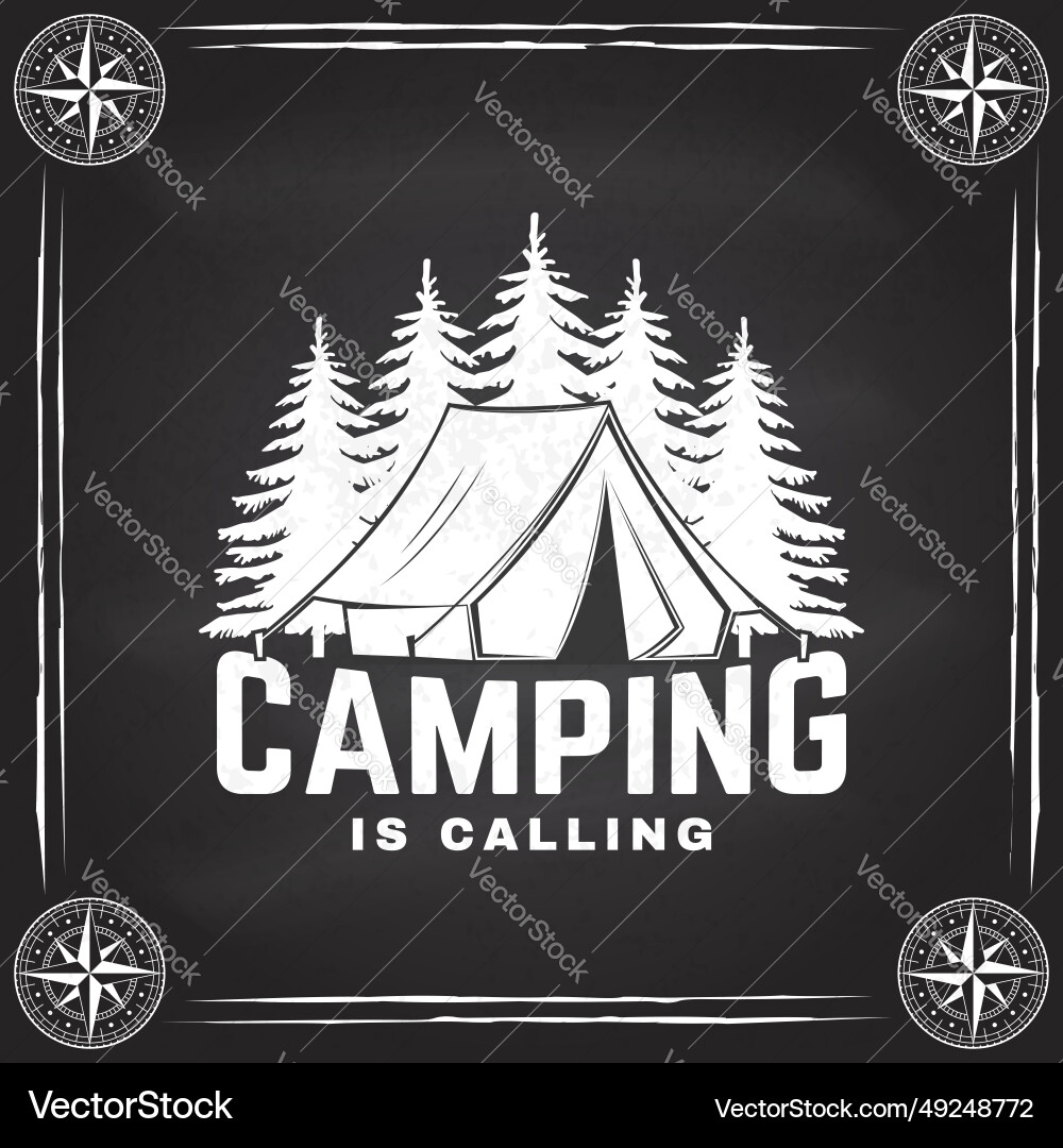 Camping is calling outdoor adventure sticker Vector Image