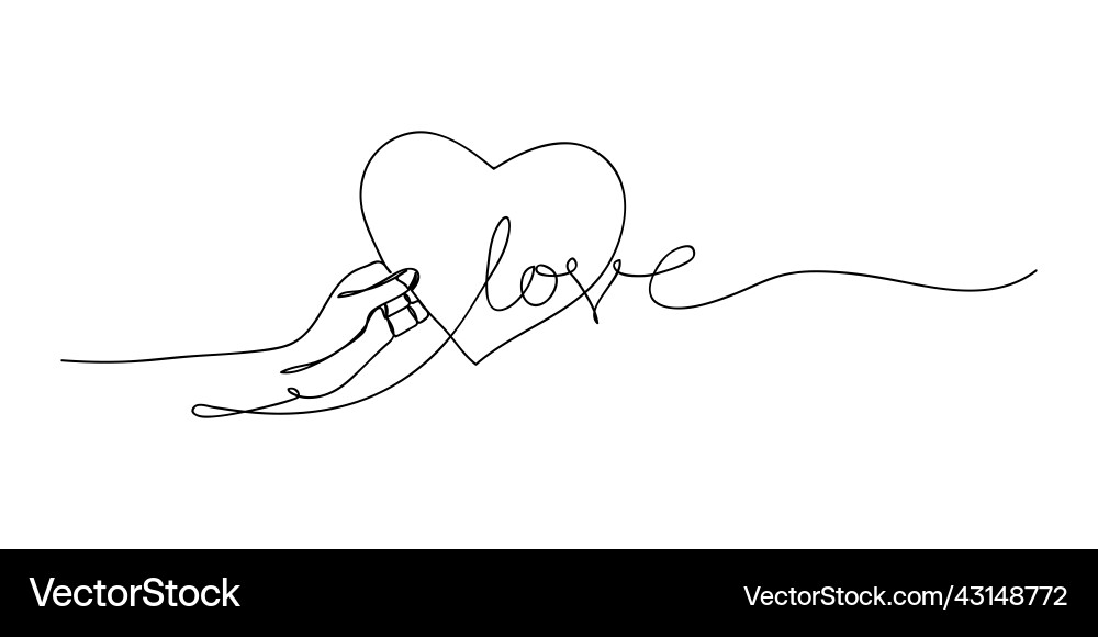 Continuous one line drawing health care hands Vector Image