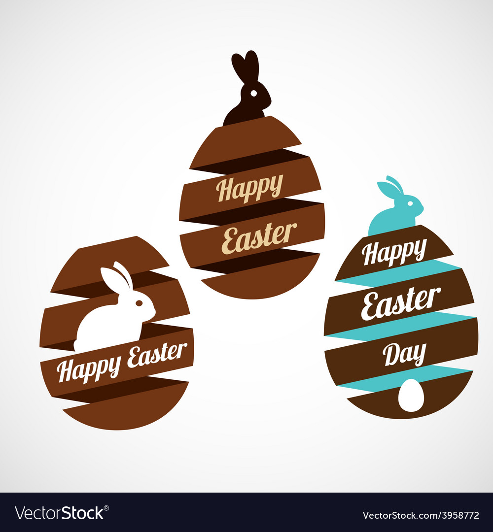 Easter egg ribbons set Royalty Free Vector Image