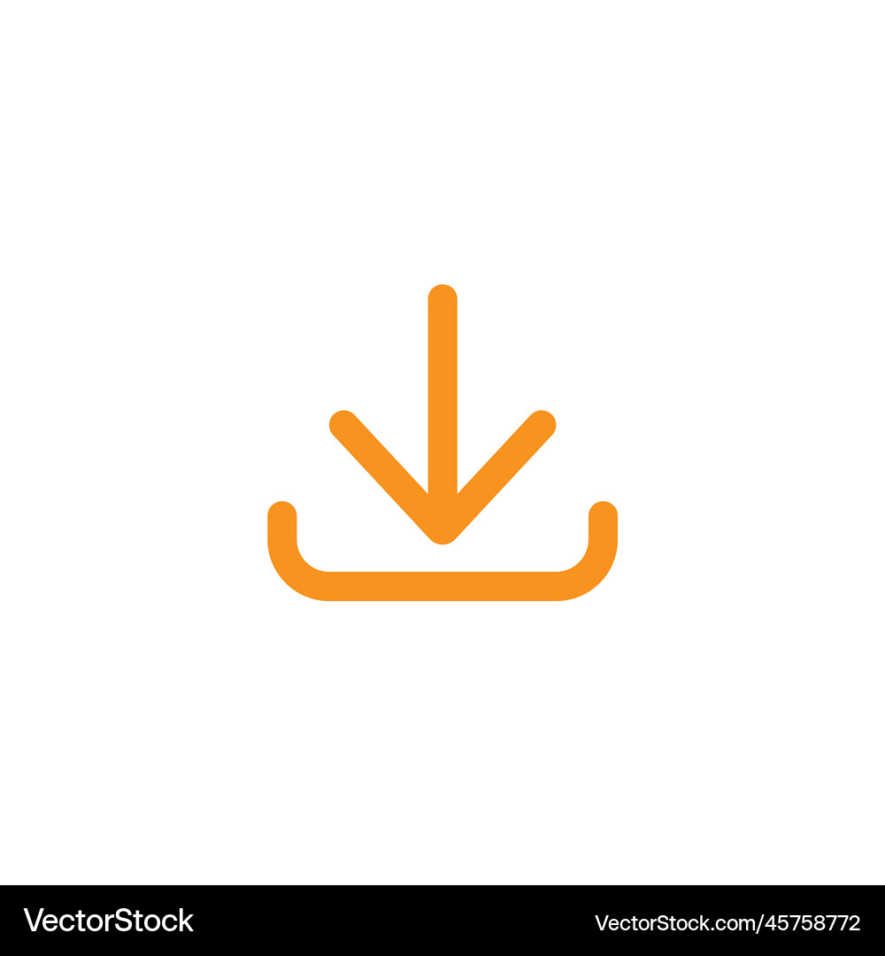 Eps10 orange downloading line art Royalty Free Vector Image