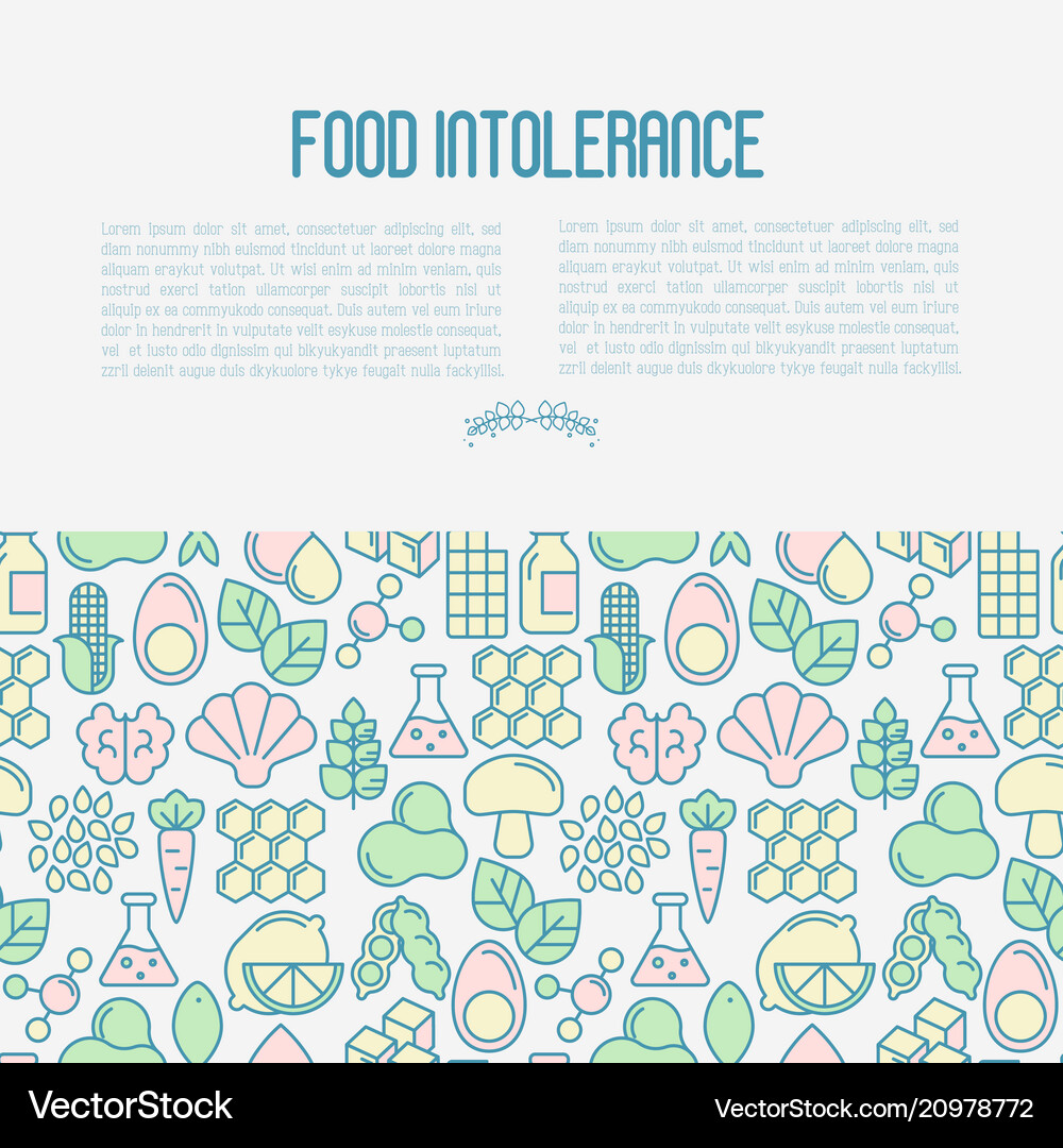 Food intolerance concept with thin line icons Vector Image