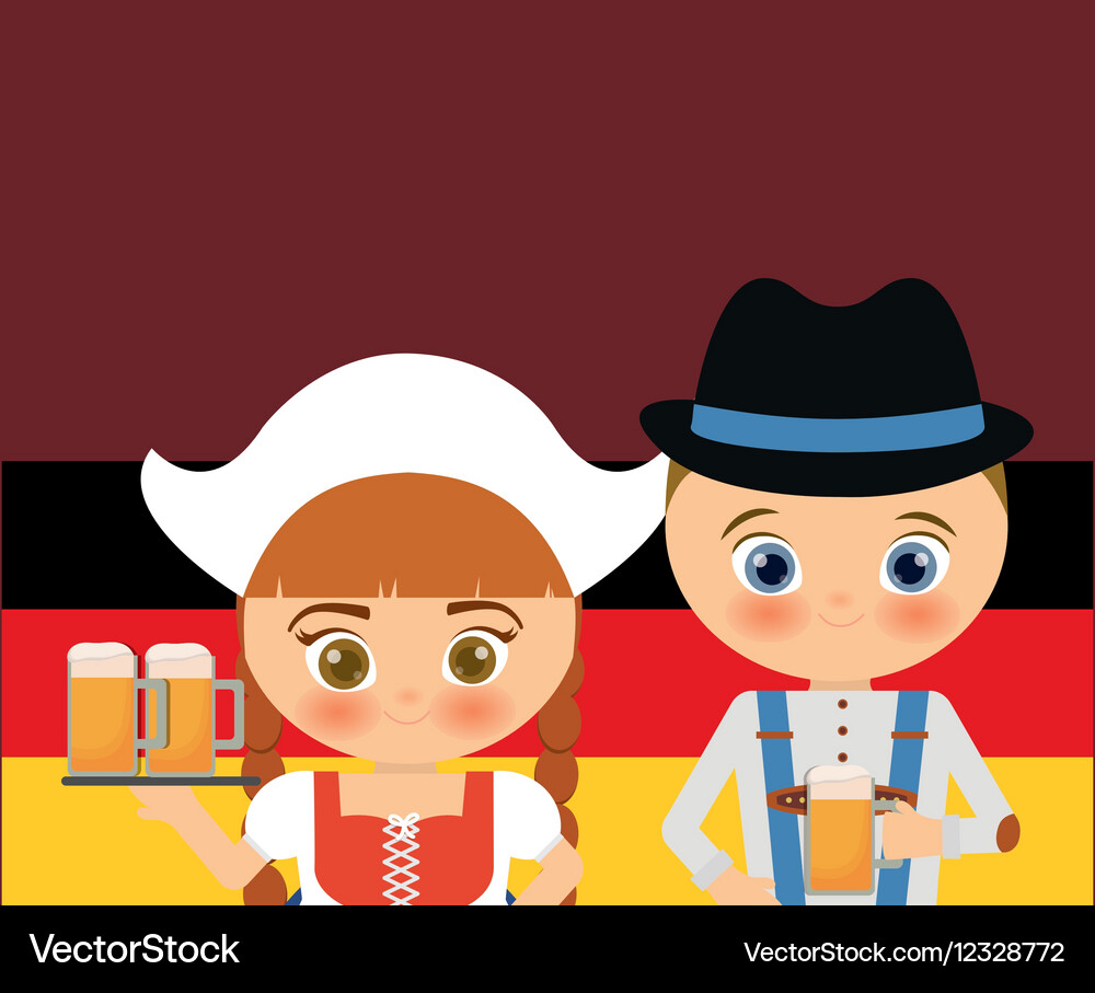 German oktoberfest cartoon Royalty Free Vector Image
