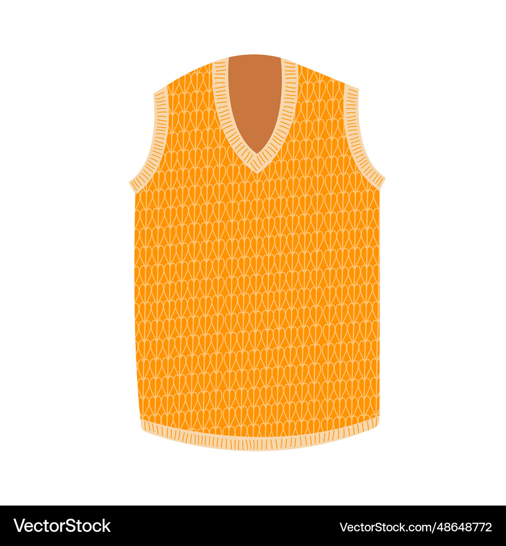 Knitted vest hand drawn cartoon flat Royalty Free Vector