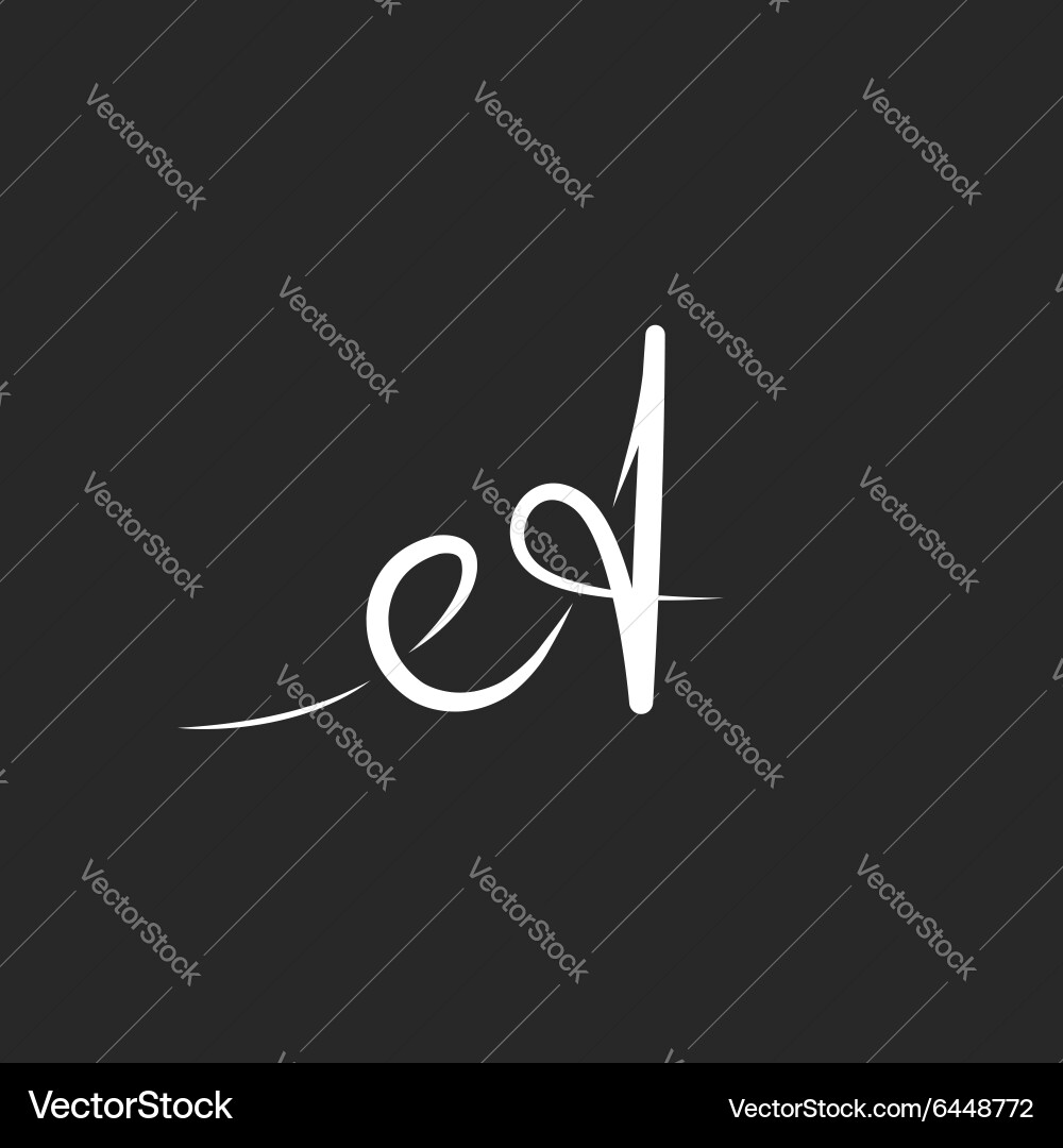 Letter a monogram logo black and white mockup line