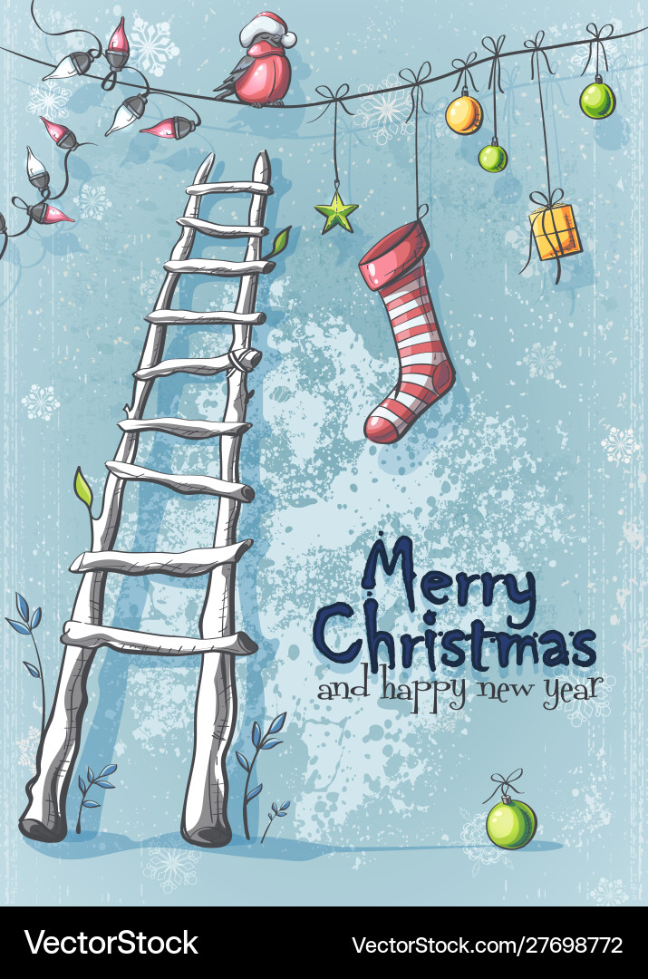 Merry christmas and happy Royalty Free Vector Image