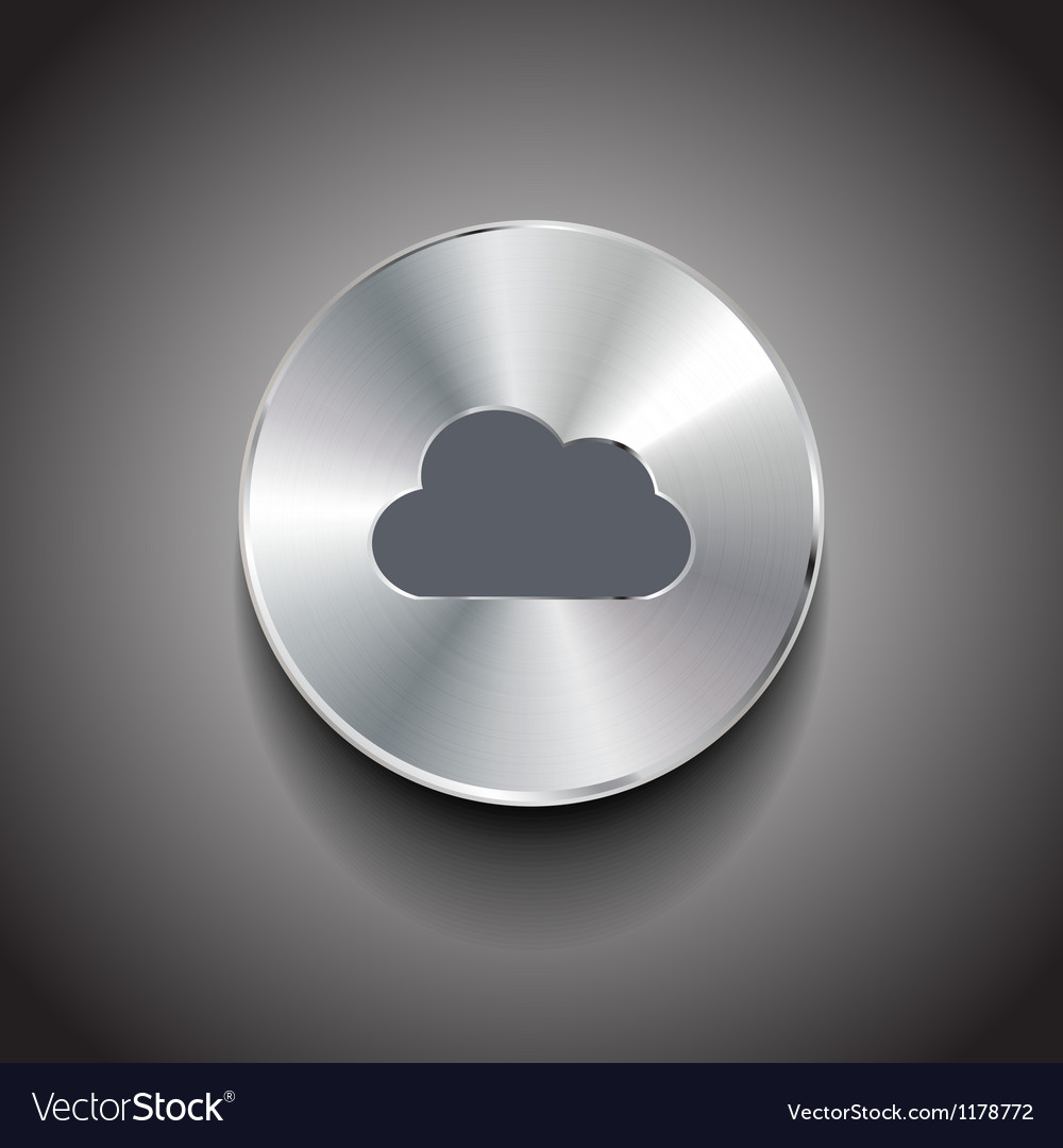 Metal cloud button Royalty Free Vector Image - VectorStock