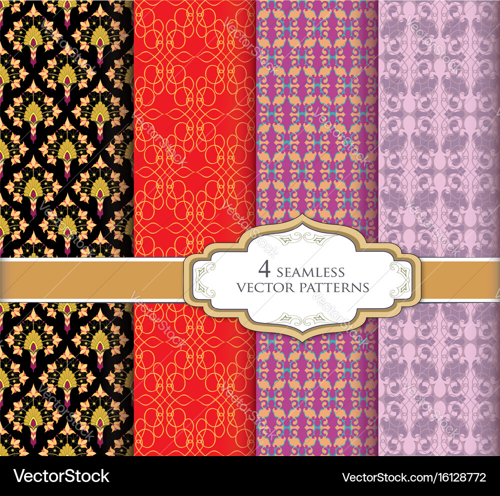 Seamless pattern vintage set abstract texture Vector Image
