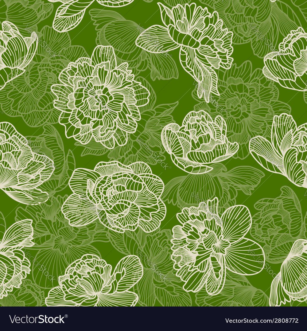 Seamless peony pattern Royalty Free Vector Image