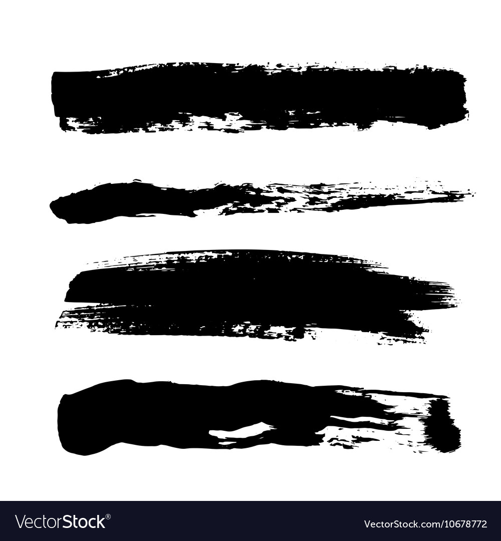 Set of black paint ink brush strokes brushes Vector Image