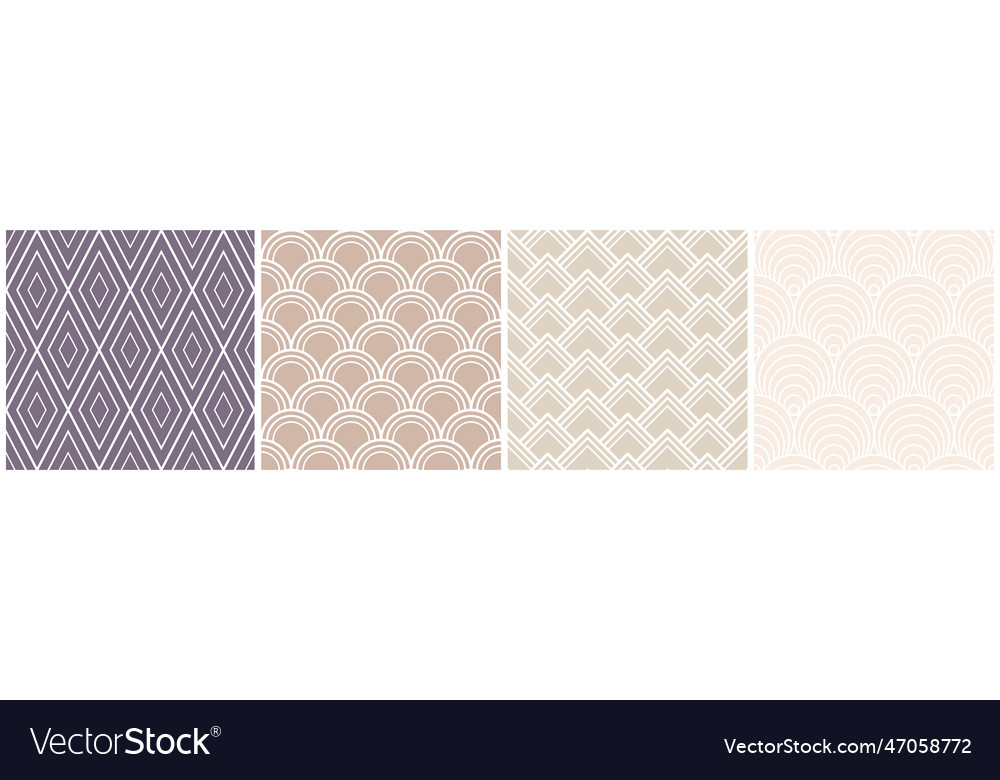 Set of seamless geometric color patterns Vector Image