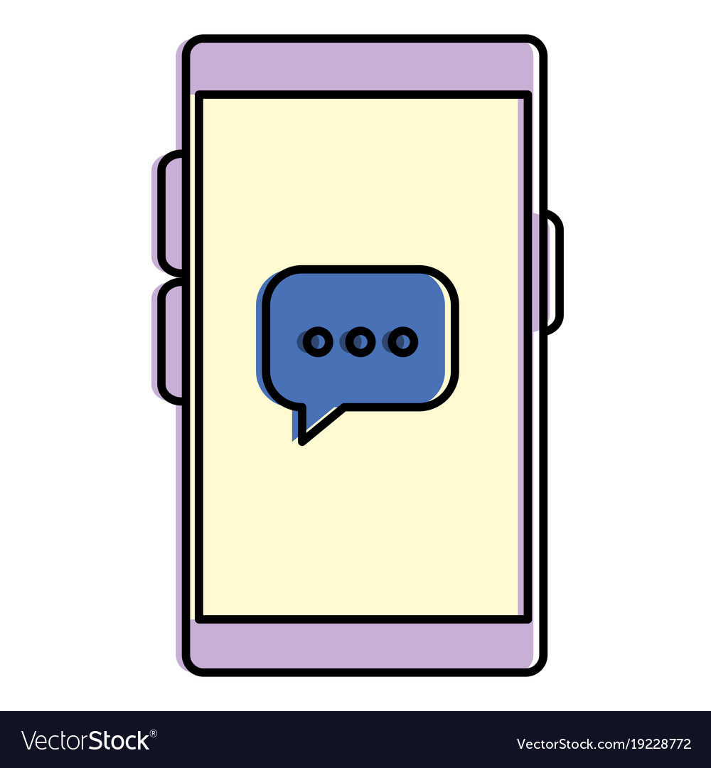 Smartphone device with speech bubbles Royalty Free Vector