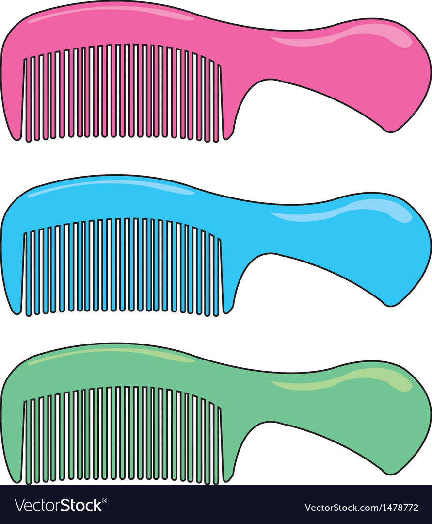 Three colour comb Royalty Free Vector Image - VectorStock