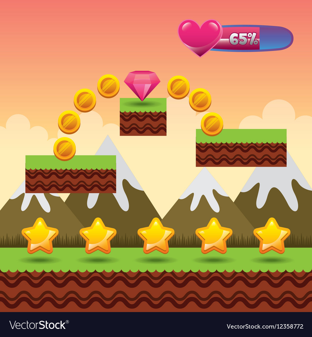 Videogame interface design Royalty Free Vector Image