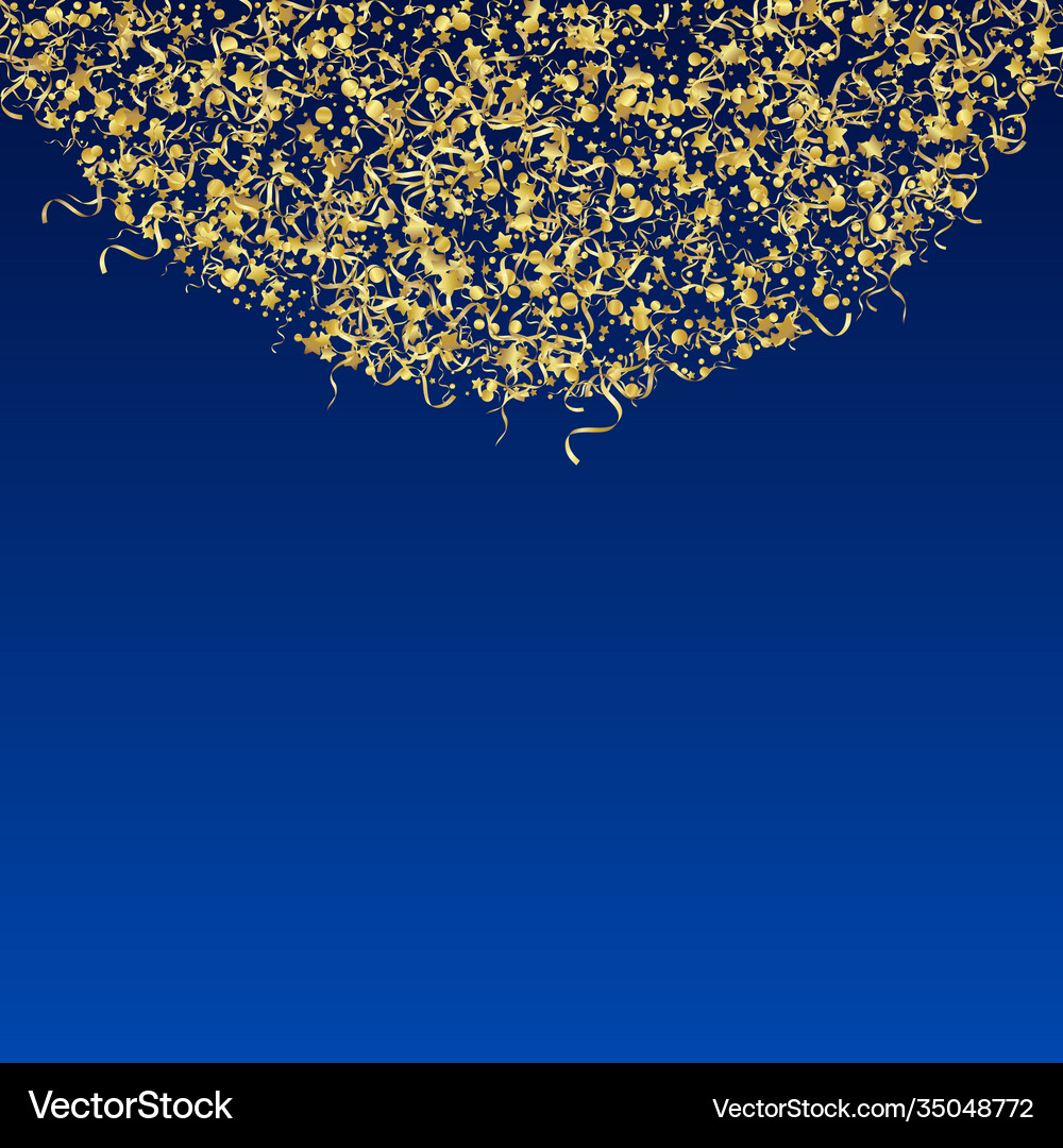 Yellow ribbon happy blue background Royalty Free Vector