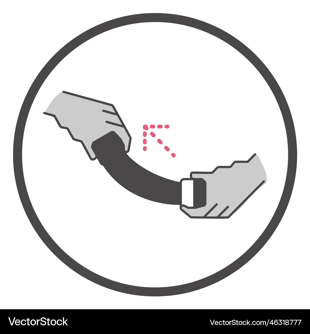 Aboard tighten seat belt symbol Royalty Free Vector Image