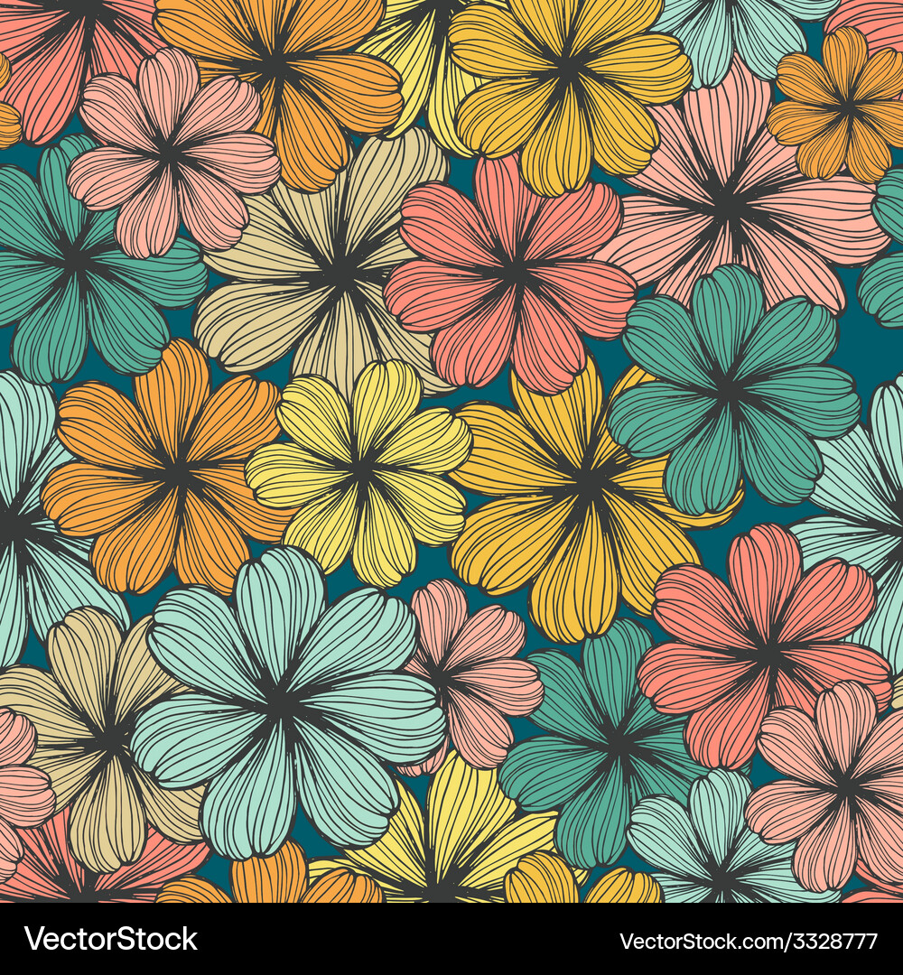 Beautiful seamless texture with perfect flowers Vector Image