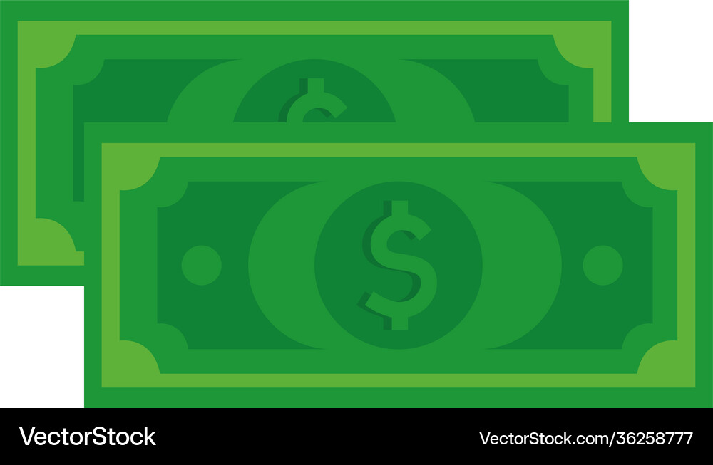 Bills money dollars isolated icon Royalty Free Vector Image