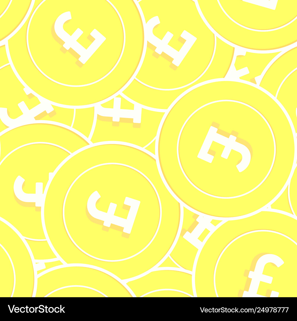 British pound gold coins seamless pattern appeali Vector Image