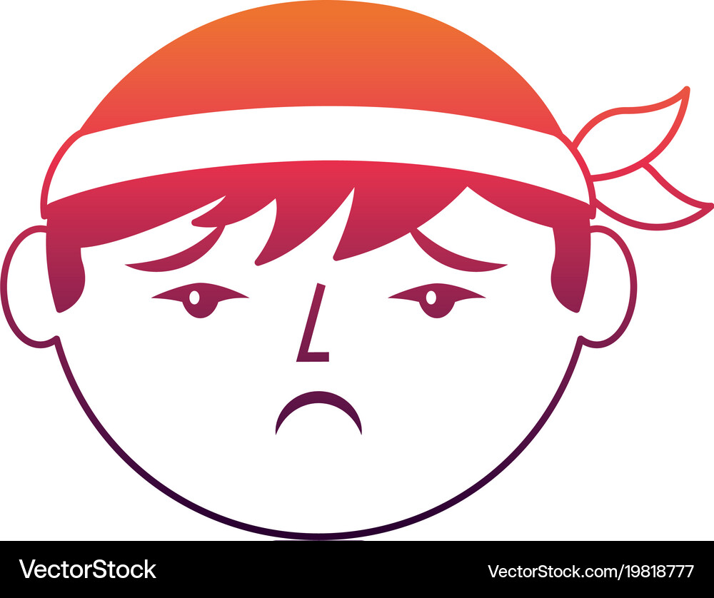 Cartoon sad face chinese man Royalty Free Vector Image
