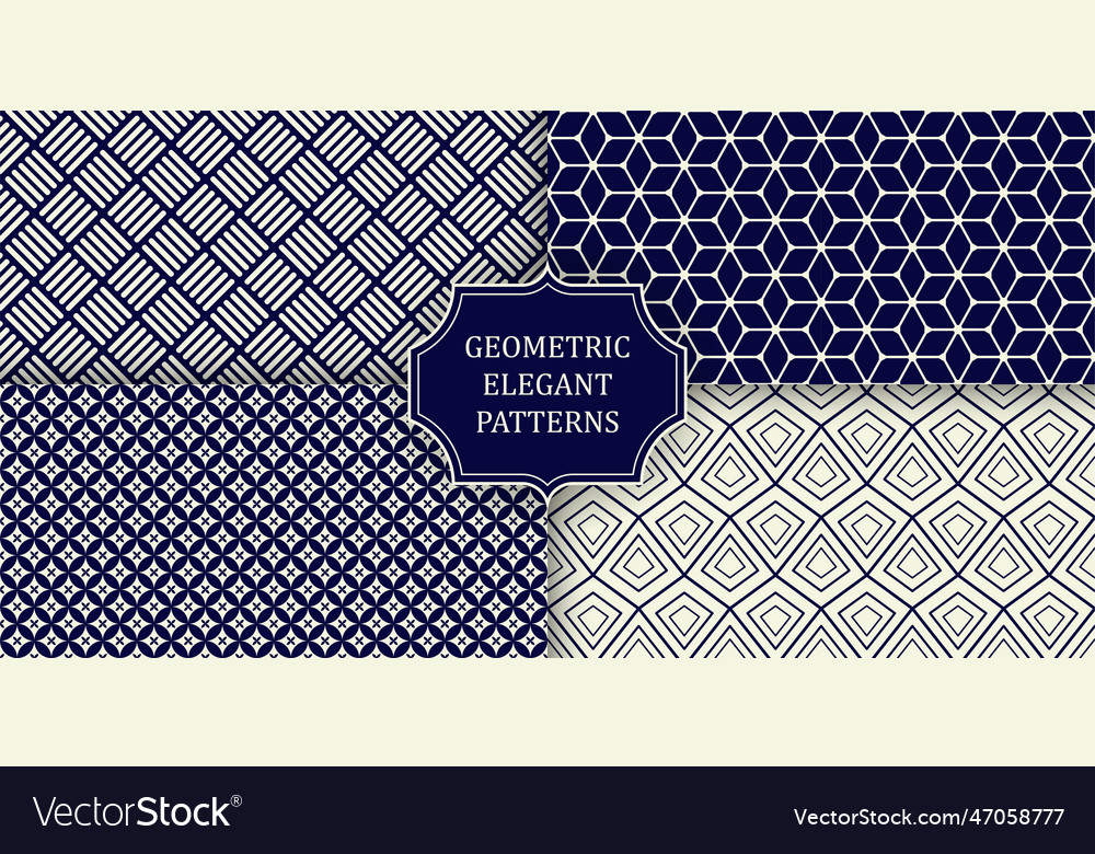 Collection of seamless ornamental elegant Vector Image