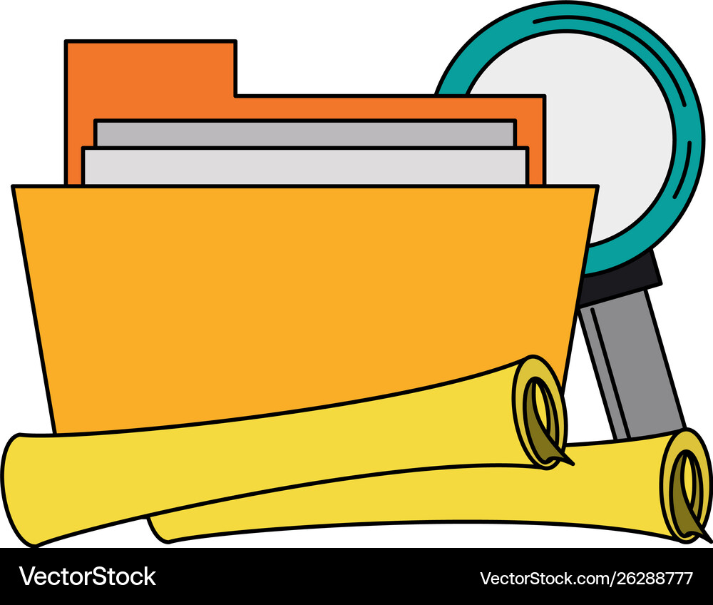 Documents files system archives cartoon Royalty Free Vector