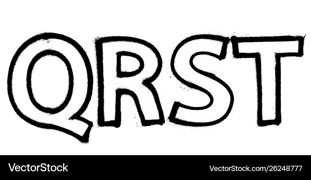 Graffiti spray font alphabet with a in black Vector Image