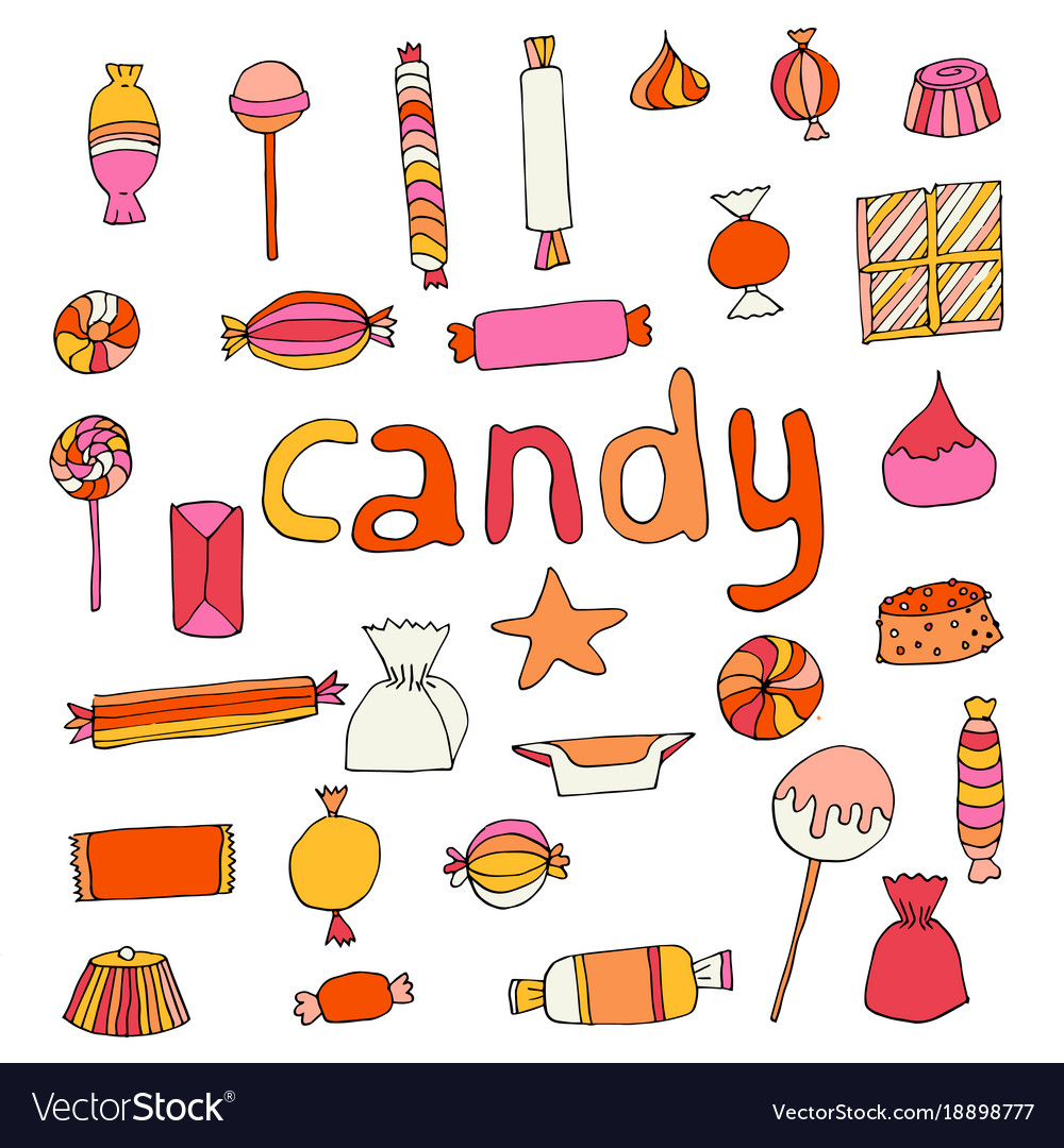 Hand drawn candy set Royalty Free Vector Image Hand drawn candy set Royalty Free Vector Image