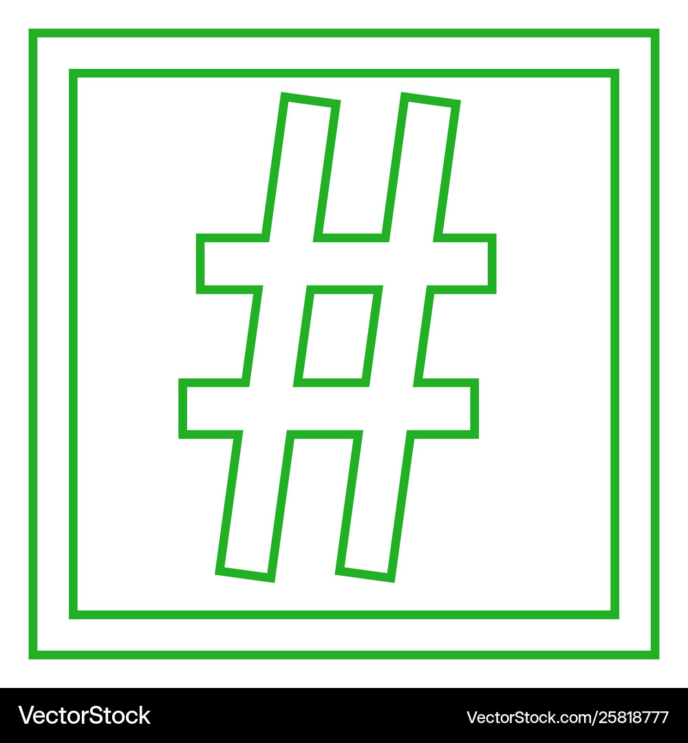 Hashtag signs number sign hash or pound Royalty Free Vector