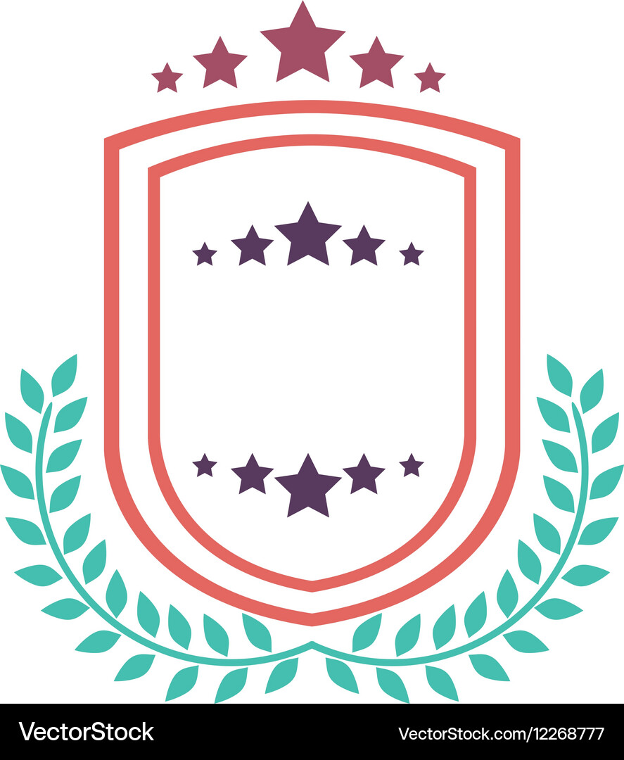 Isolated label wreath and star design Royalty Free Vector