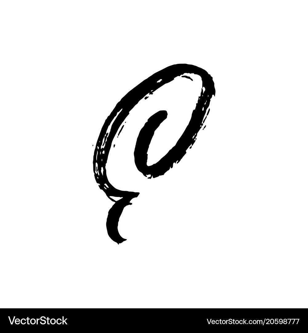 Letter e handwritten by dry brush rough strokes Vector Image