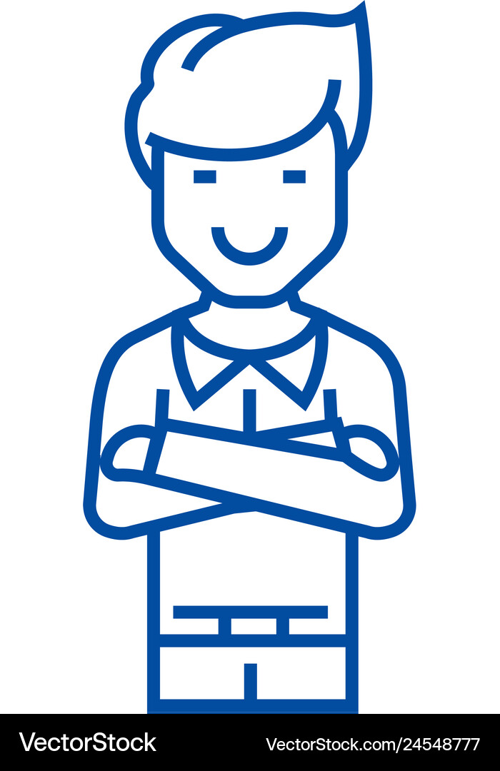 Man with Crossed Arms Icon Royalty Free Vector Image