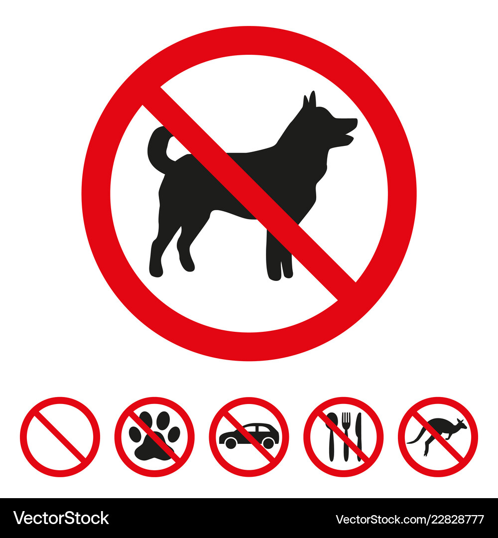 No dog sign on white background Royalty Free Vector Image
