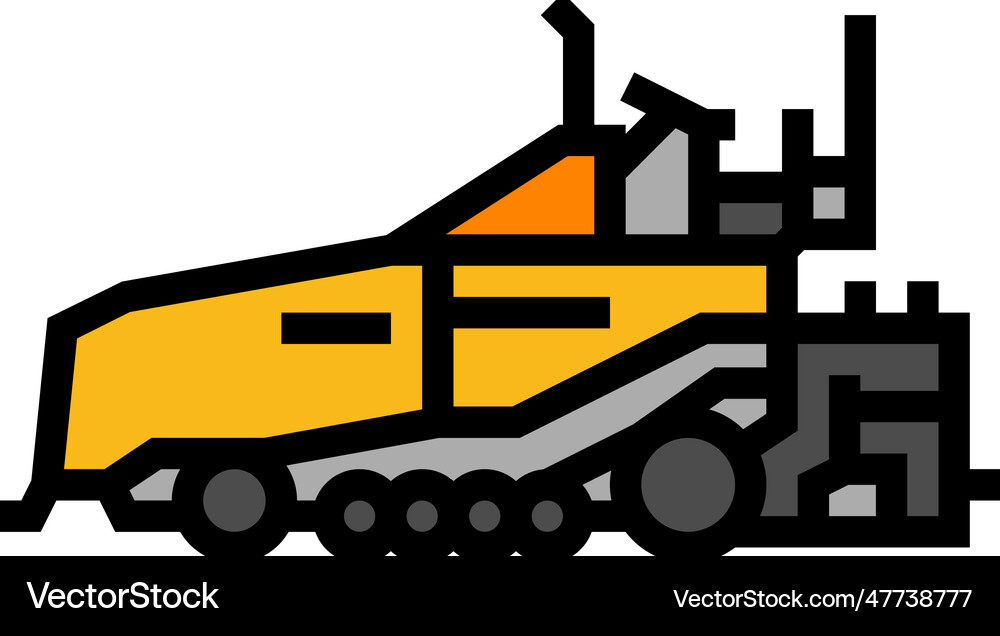 Paving machine civil engineer color icon Vector Image