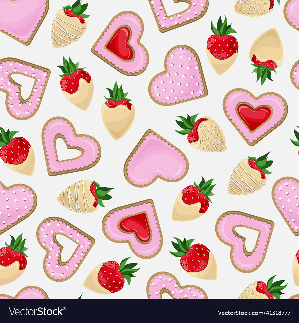 Romantic pattern with sweets Royalty Free Vector Image