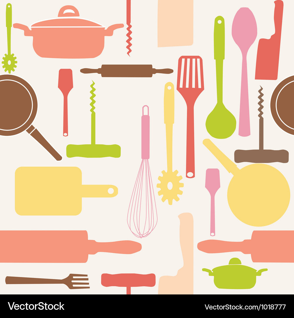 Seamless pattern of kitchen tools Royalty Free Vector Image