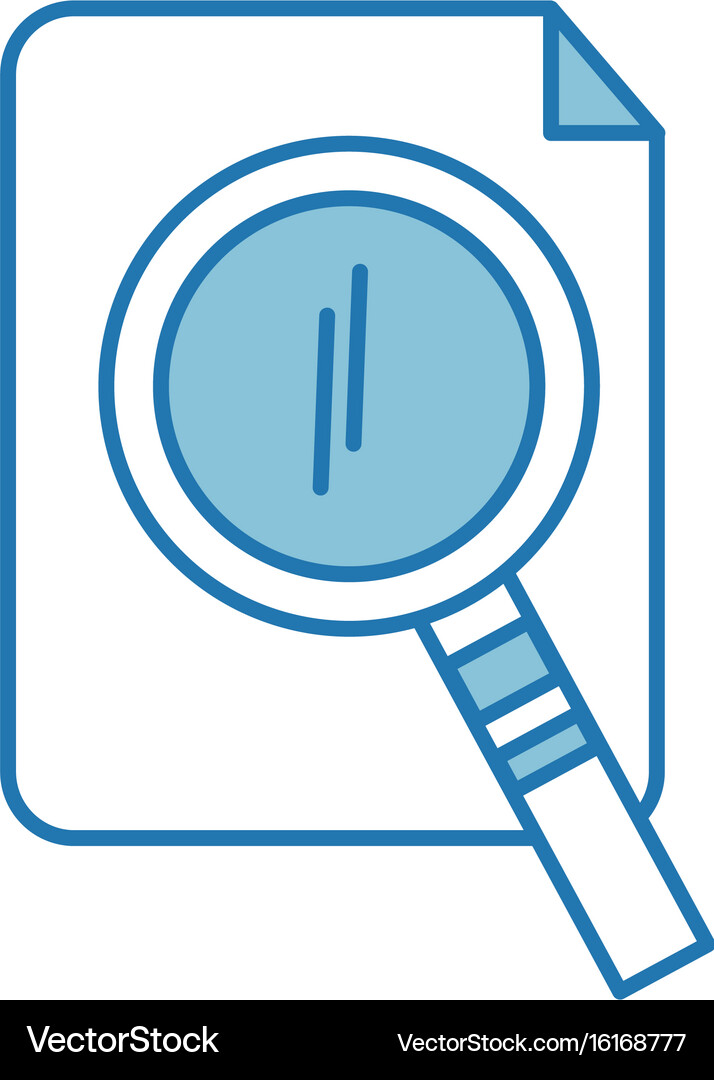 Search magnifying glass with paper Royalty Free Vector Image
