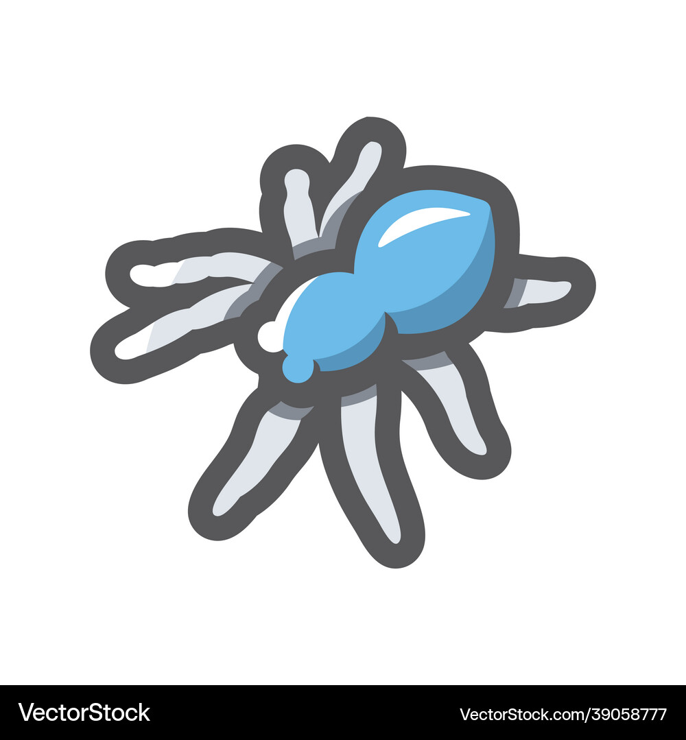 Spider blue insect icon cartoon Royalty Free Vector Image