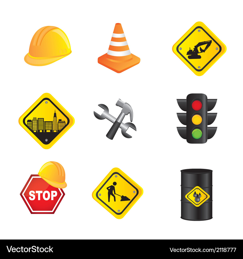 Traffic signs isolated over white background Vector Image