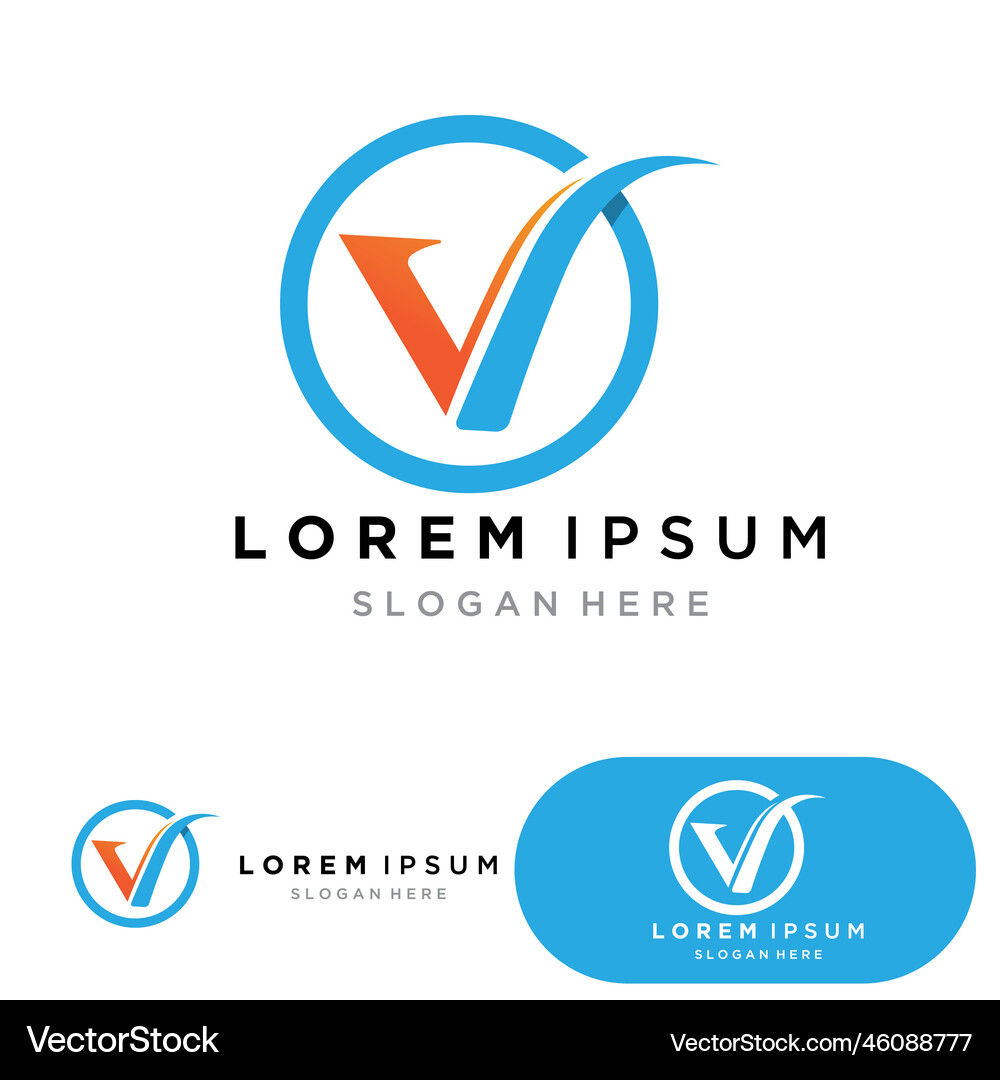 V letter logo and symbol template Royalty Free Vector Image