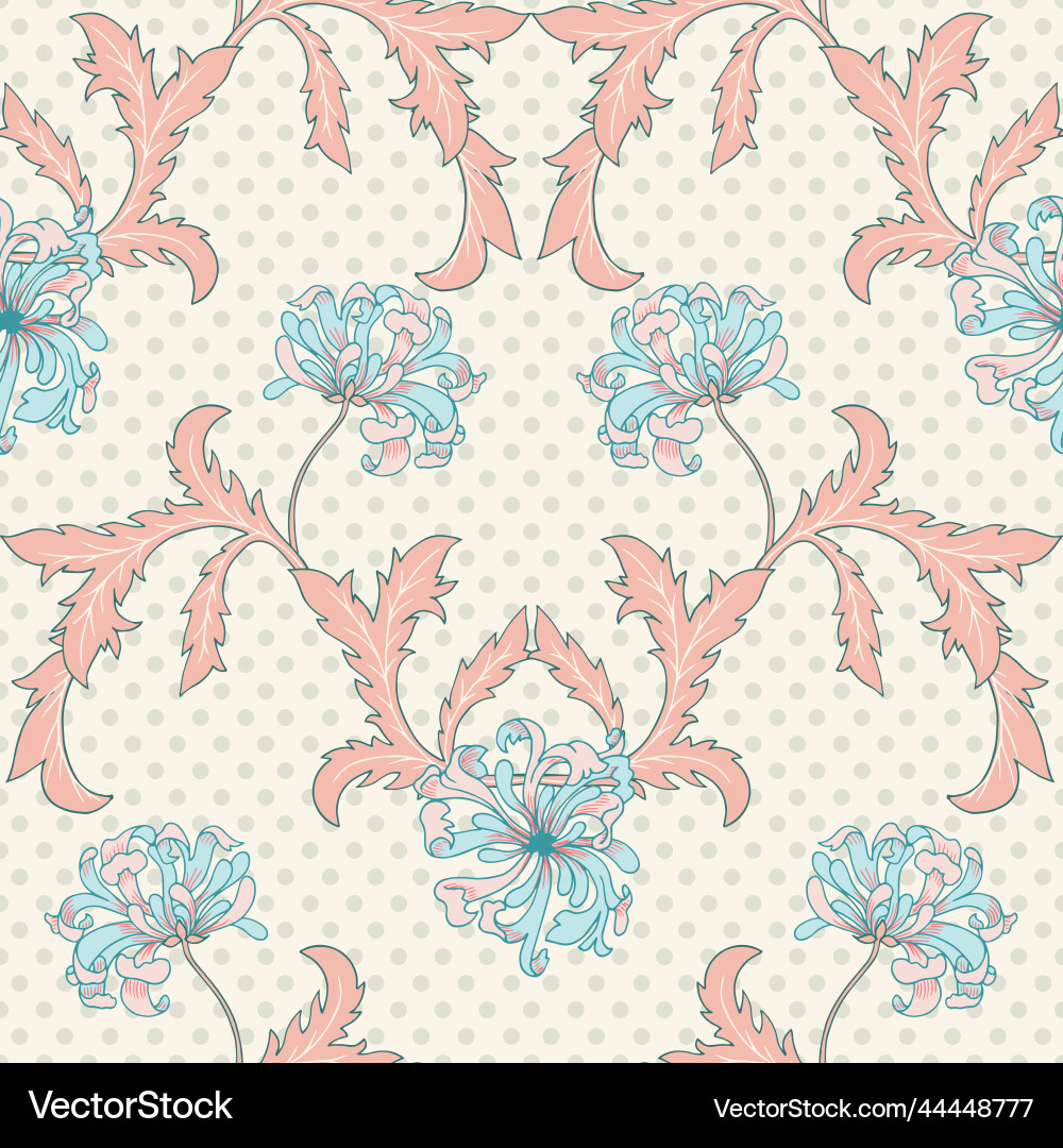 Vintage floral acanthus seamless pattern Vector Image