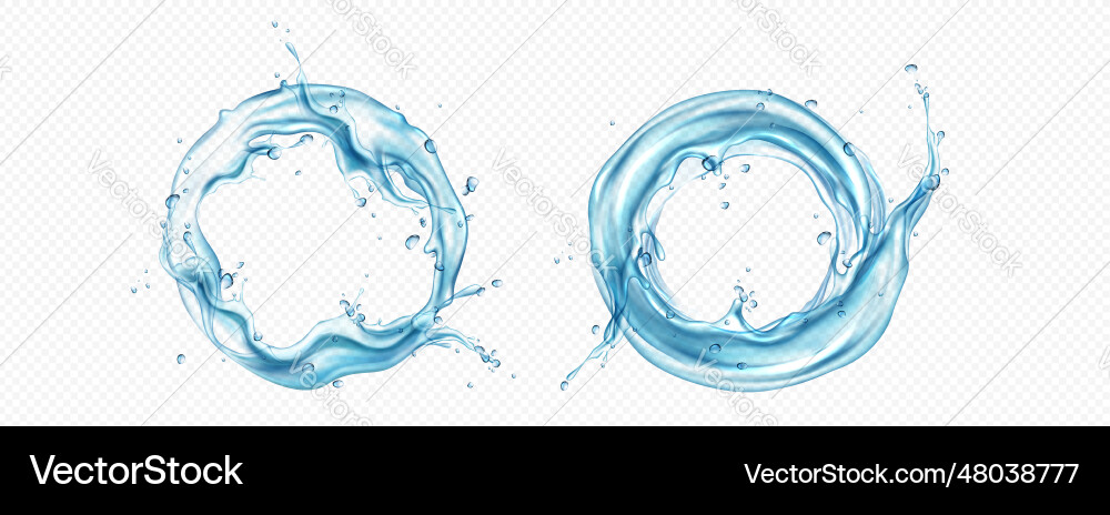 Water circle splash round swirl realistic Vector Image