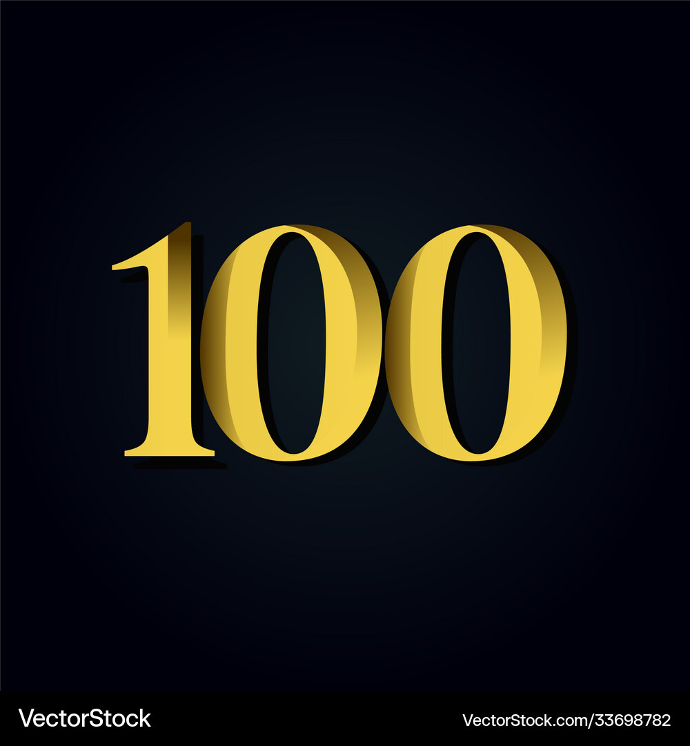 100 years anniversary gold number template design Vector Image