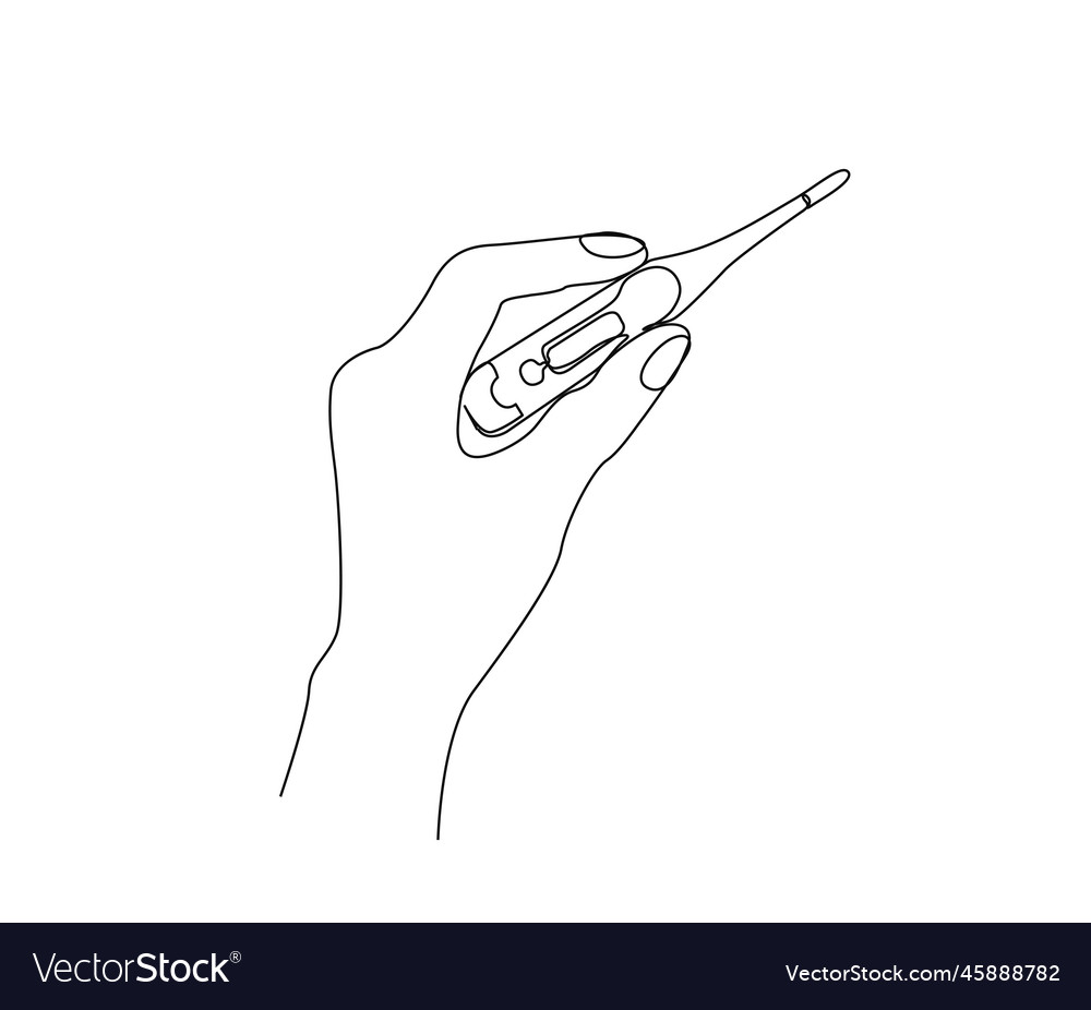 Continuous one line drawing of hand holding Vector Image