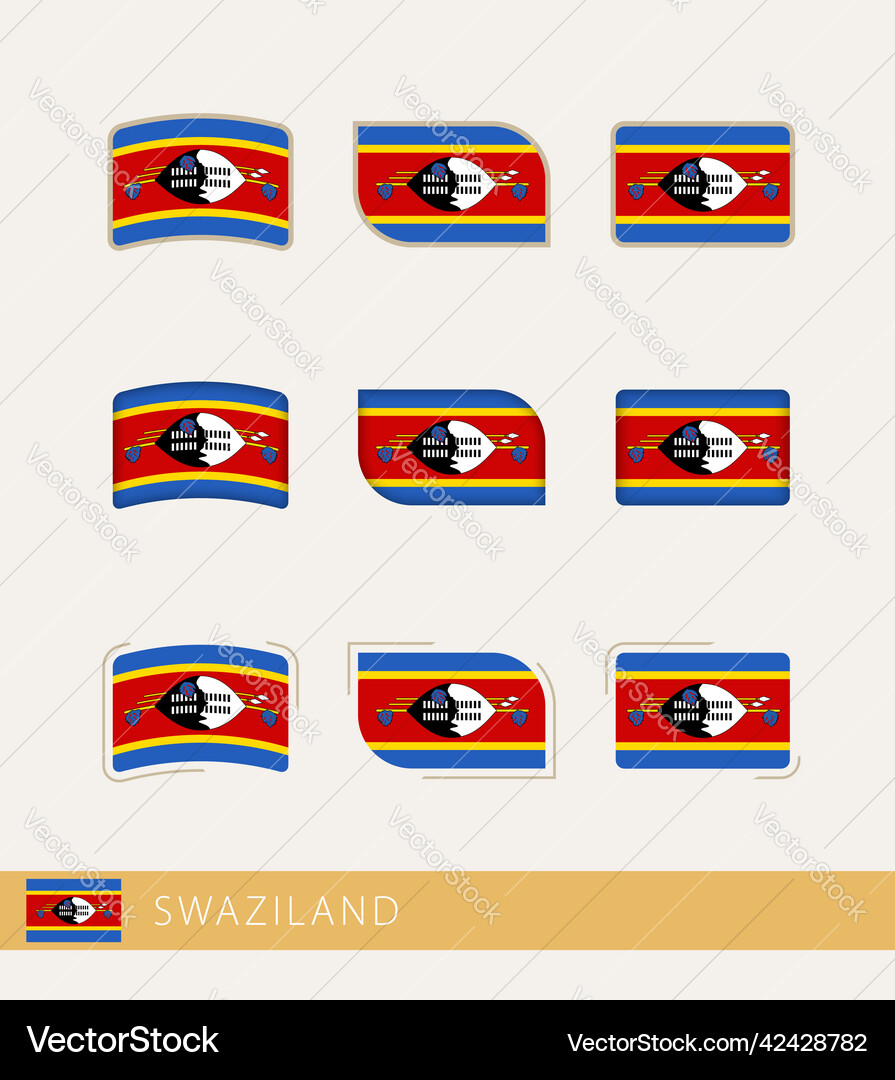 Flags of swaziland collection Royalty Free Vector Image