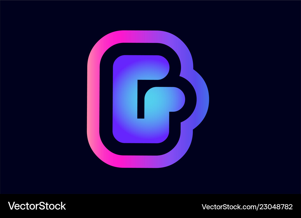 G pink blue gradient alphabet letter logo icon Vector Image