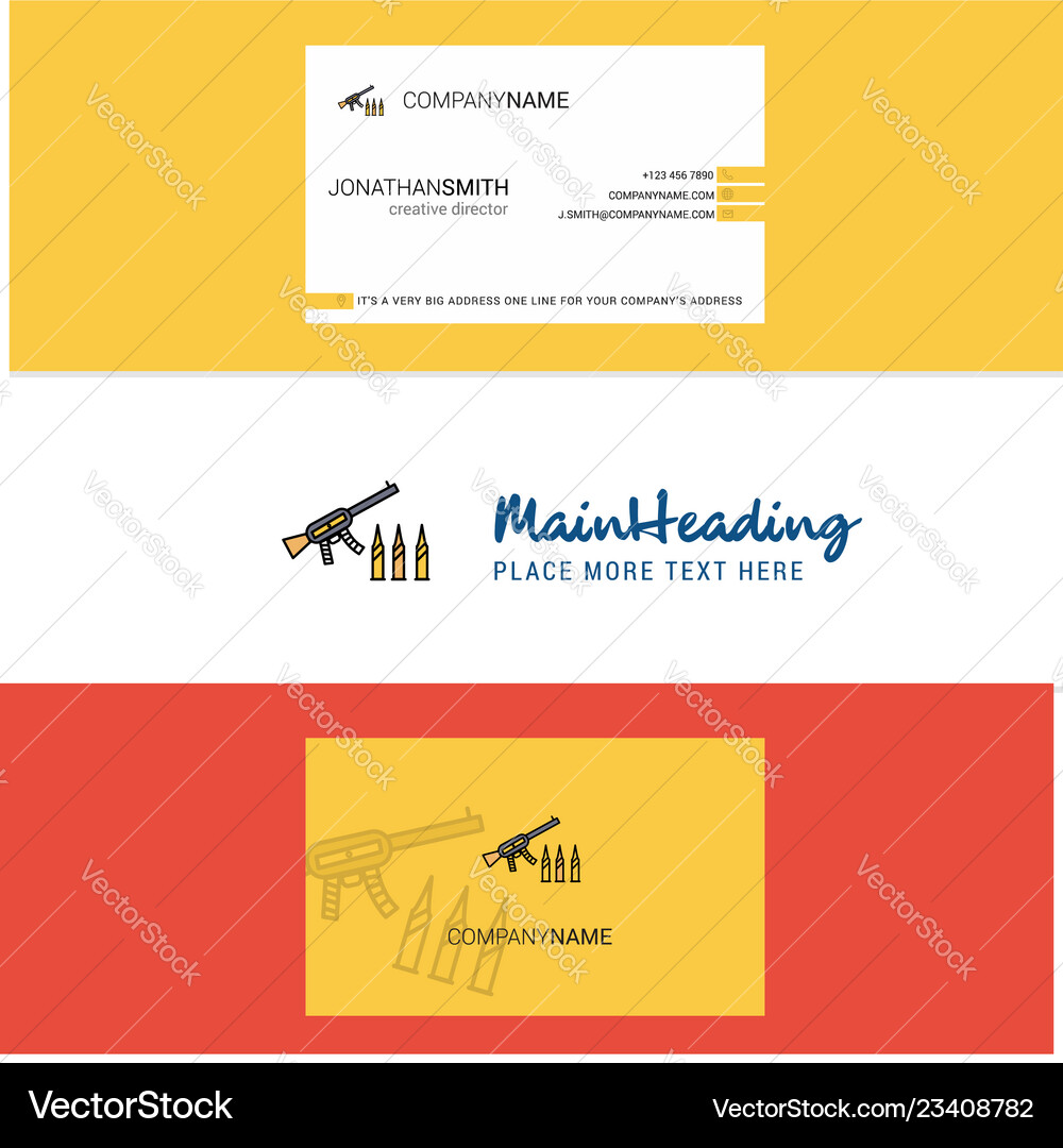 Gun Business Card - Weapon Logo Royalty Free Vector Image