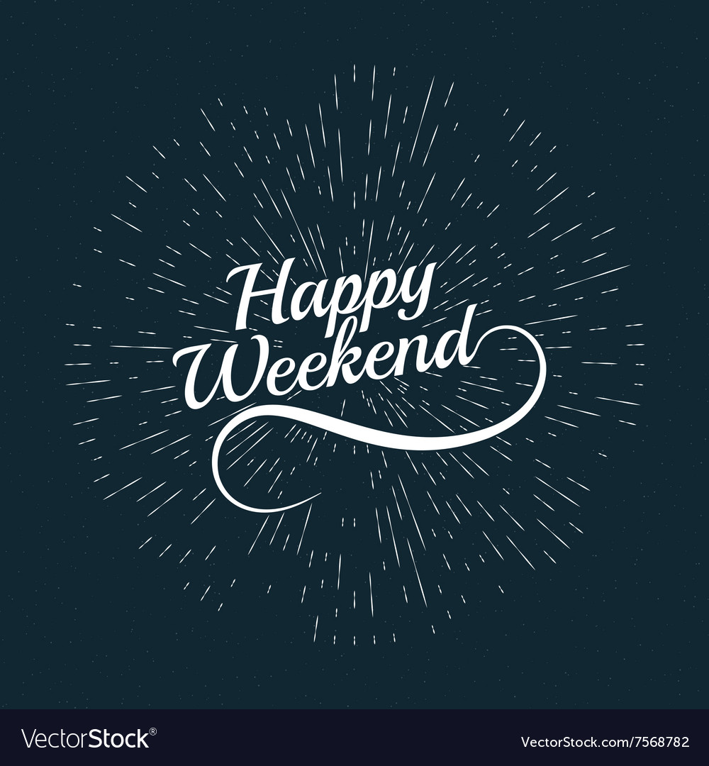 Hello weekend poster Royalty Free Vector Image