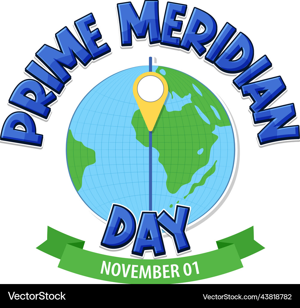 Prime meridian day logo concept Royalty Free Vector Image