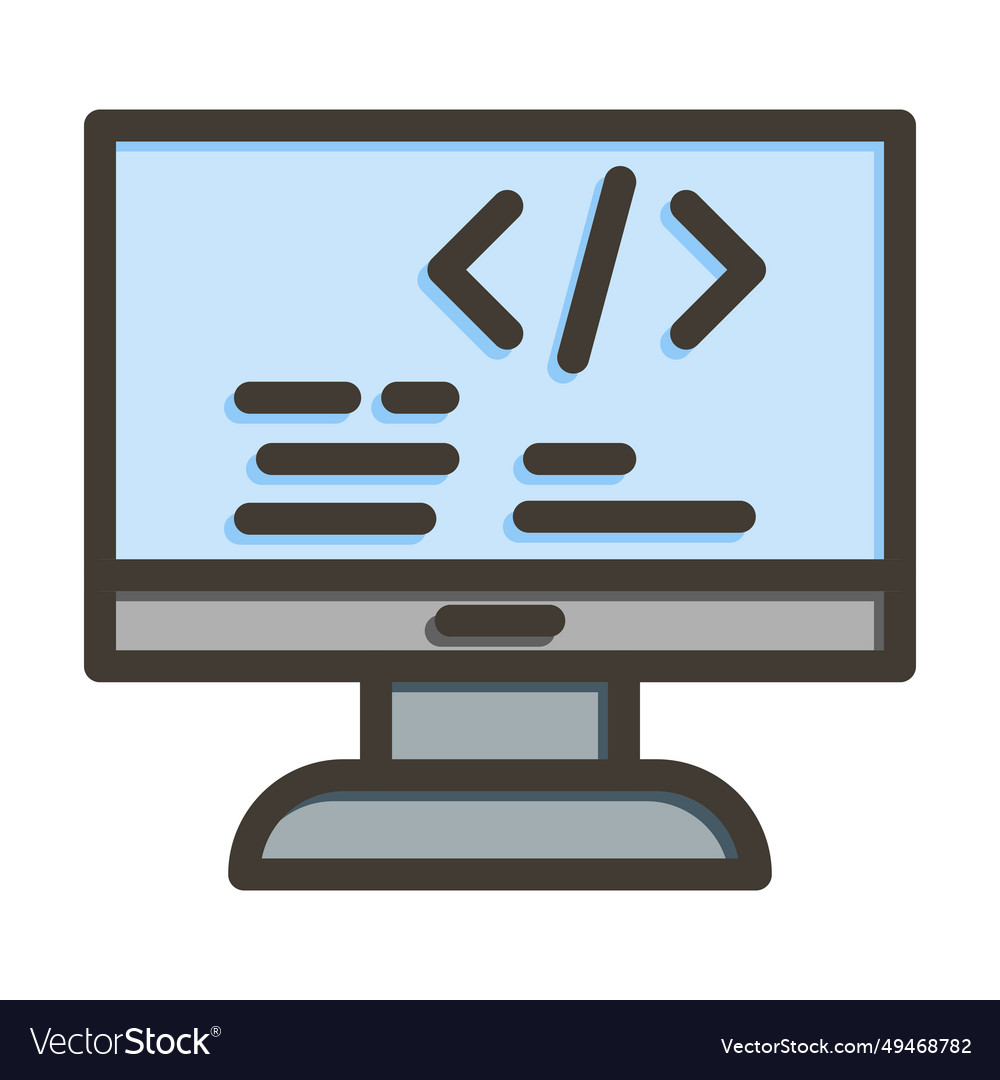 Programming thick line filled colors icon Vector Image